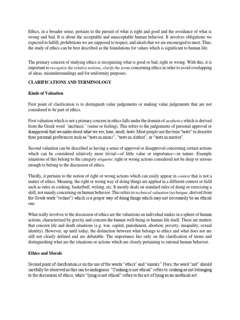 Ethics: Value | PDF | Value (Ethics) | Morality