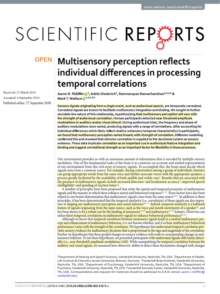 Multisensory Perception Reflects Individual Differences in Processing ...