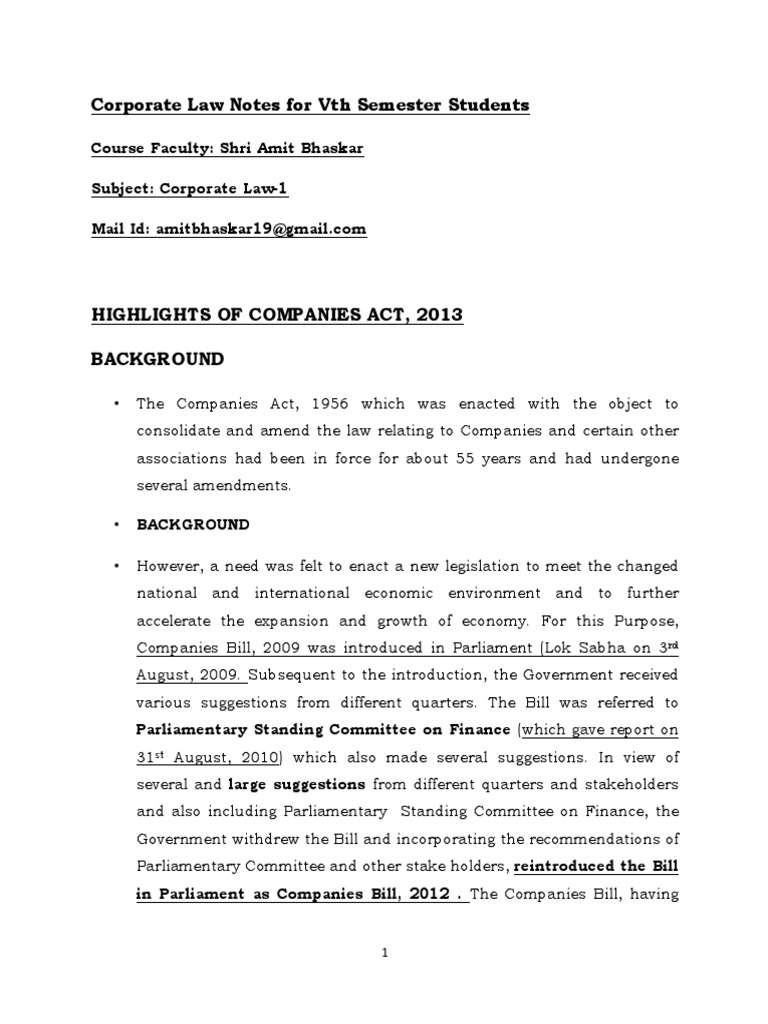 Company Notes | PDF | Board Of Directors | Guarantee