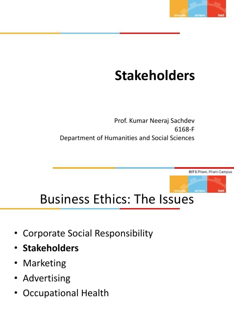 Stakeholder Ethics in Business Practices | PDF | Stakeholder (Corporate ...