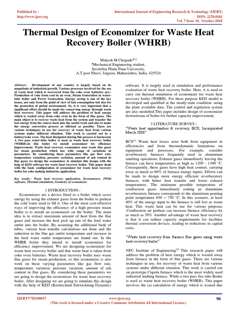 Thermal design of economizer for WHRB | PDF | Boiler | Coke (Fuel)