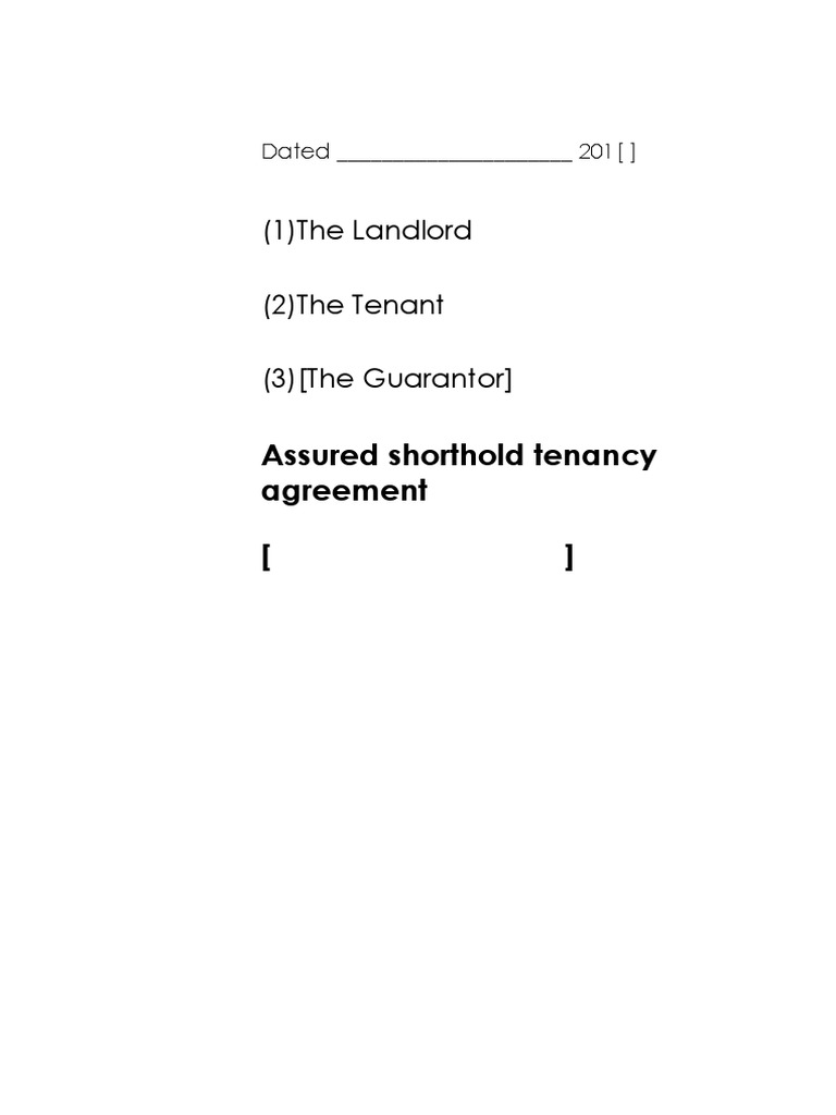 Assured Shorthold Tenancy Agreement Form Template | PDF | Leasehold ...