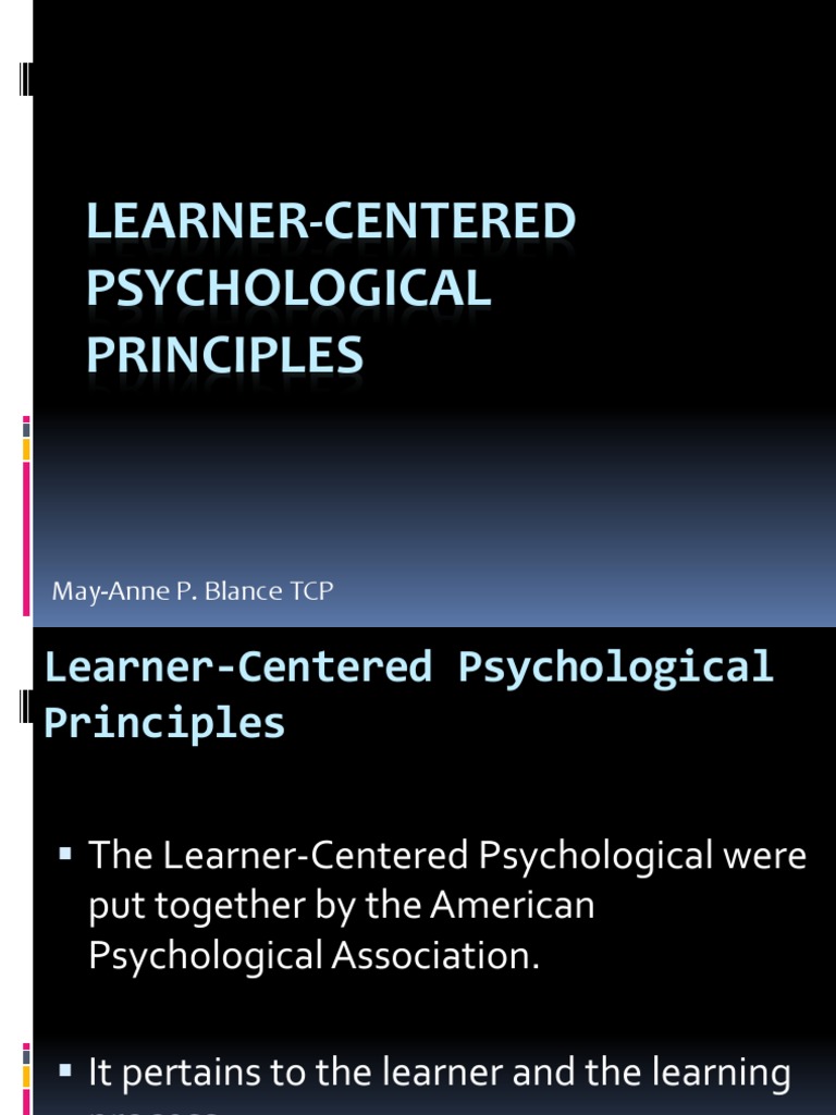 Learner-Centered Psychological Principles | PDF | Metacognition ...