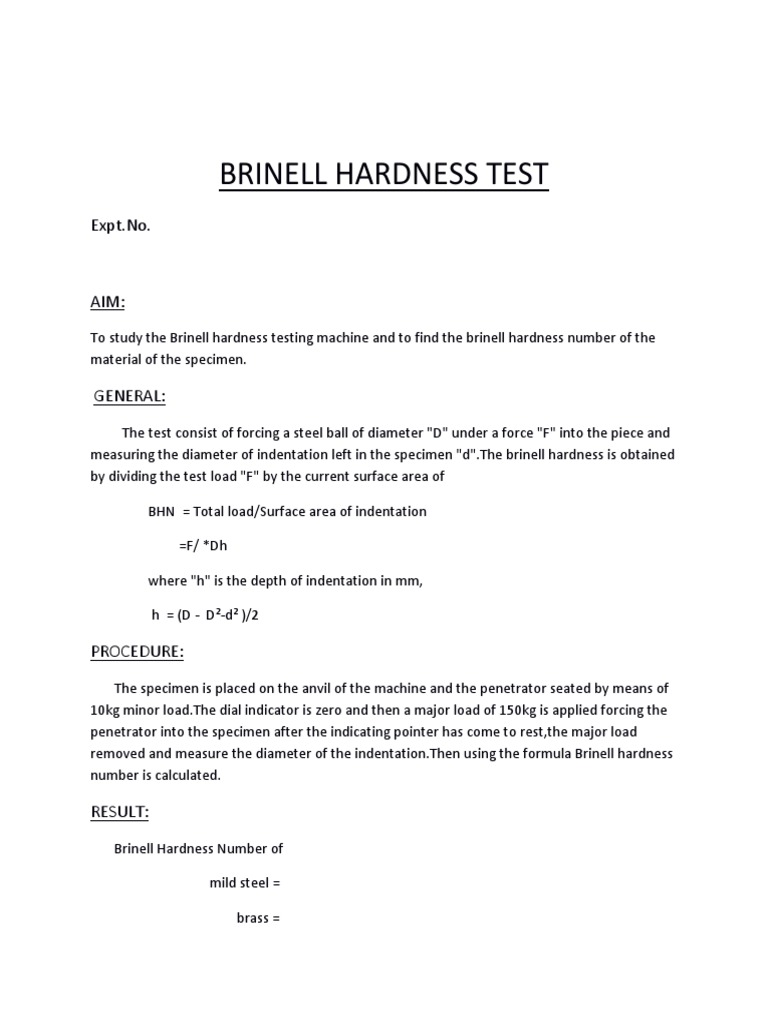 Brinell Hardness Test 25167 | PDF | Technology & Engineering