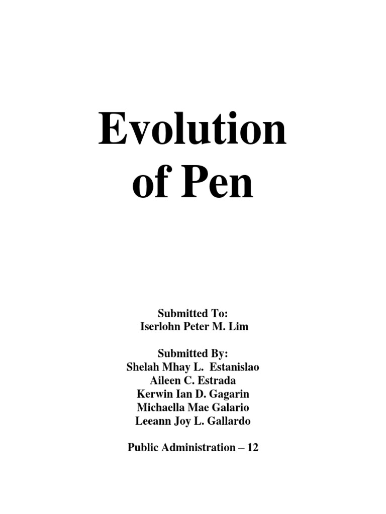 Evolution of Pen | PDF | Pen | Portable Tools
