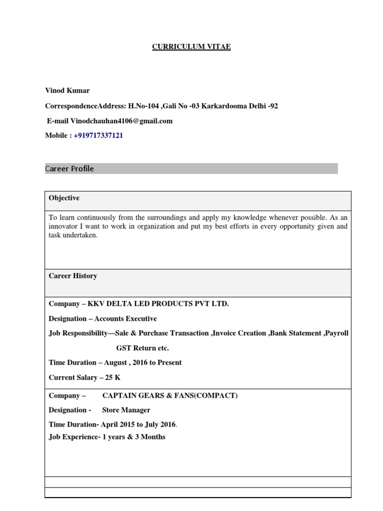 Vinod Resume | PDF | Communication | Software