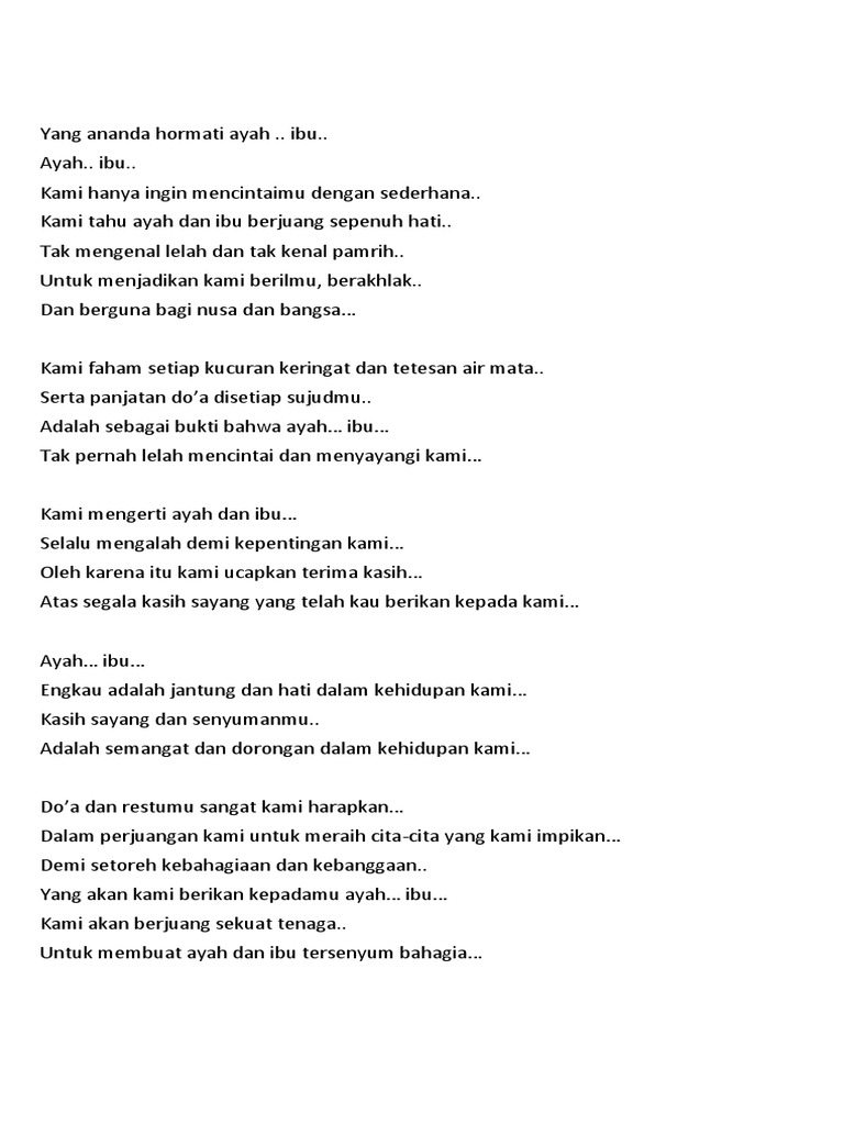 Puisi Ayah Dan Ibu | PDF