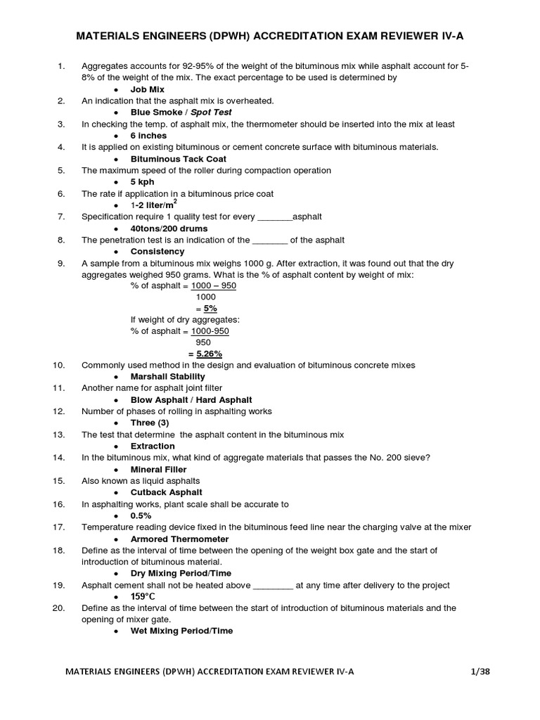 Materials Engineers Reviewer | PDF | Concrete | Cement