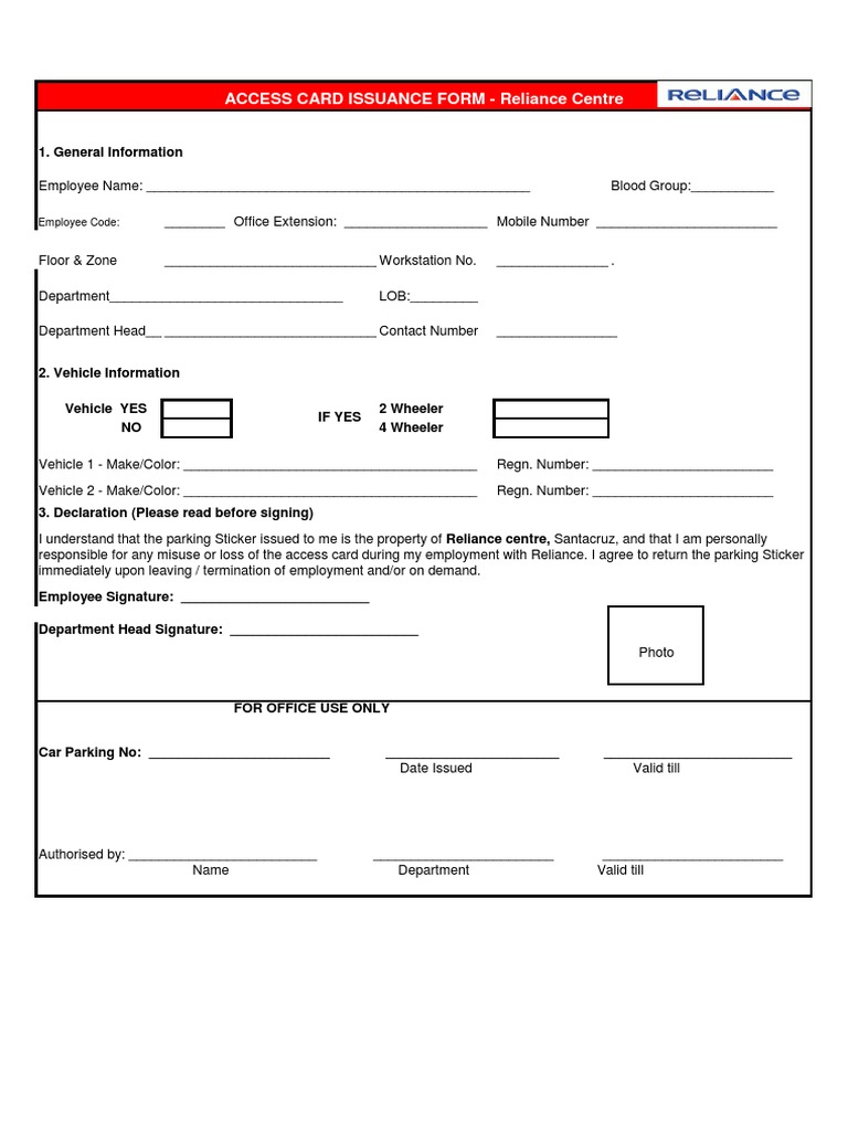 Car Parking Sticker Form | PDF