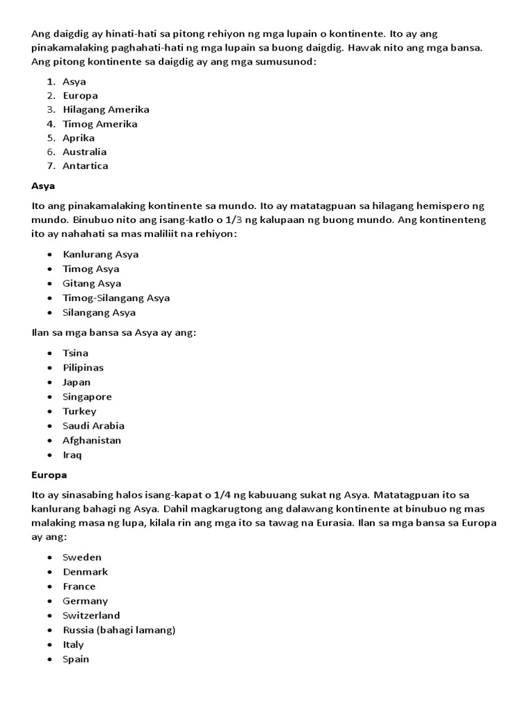 7 Continents AP | PDF