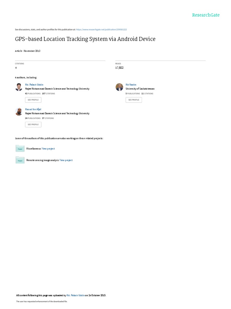 GPS basedLocationTrackingSystemviaAndroidDevice PDF | PDF | Android (Operating System ...