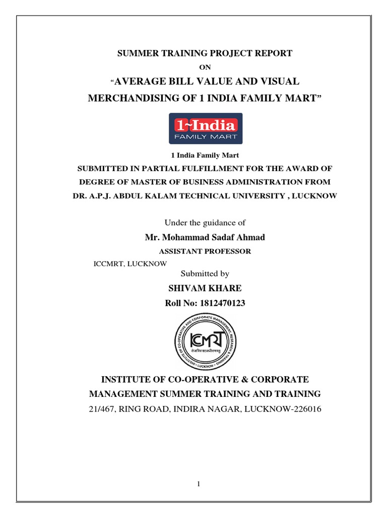 Project Report | PDF | Merchandising | Retail