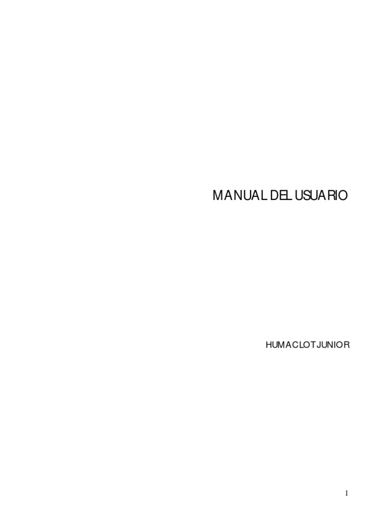 Manual de Usuario Humaclot Junior | PDF | Coagulación | Hemostasia