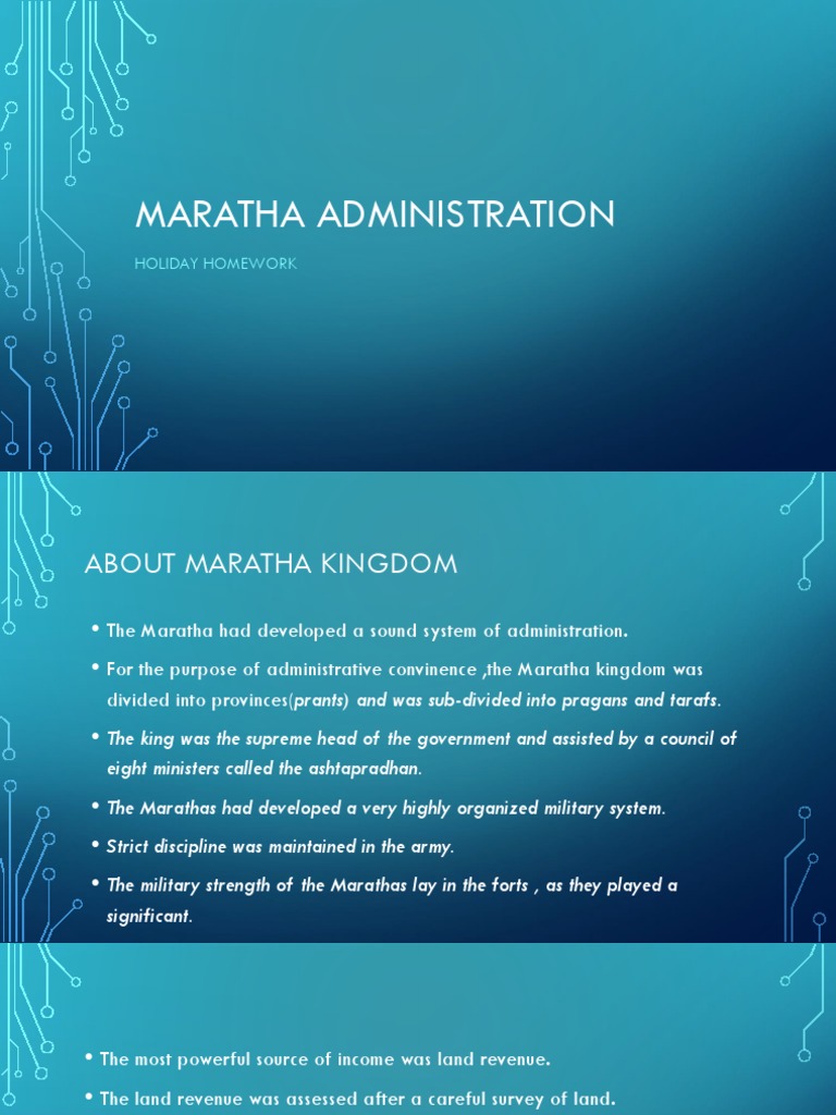 Maratha Administration: Holiday Homework | PDF