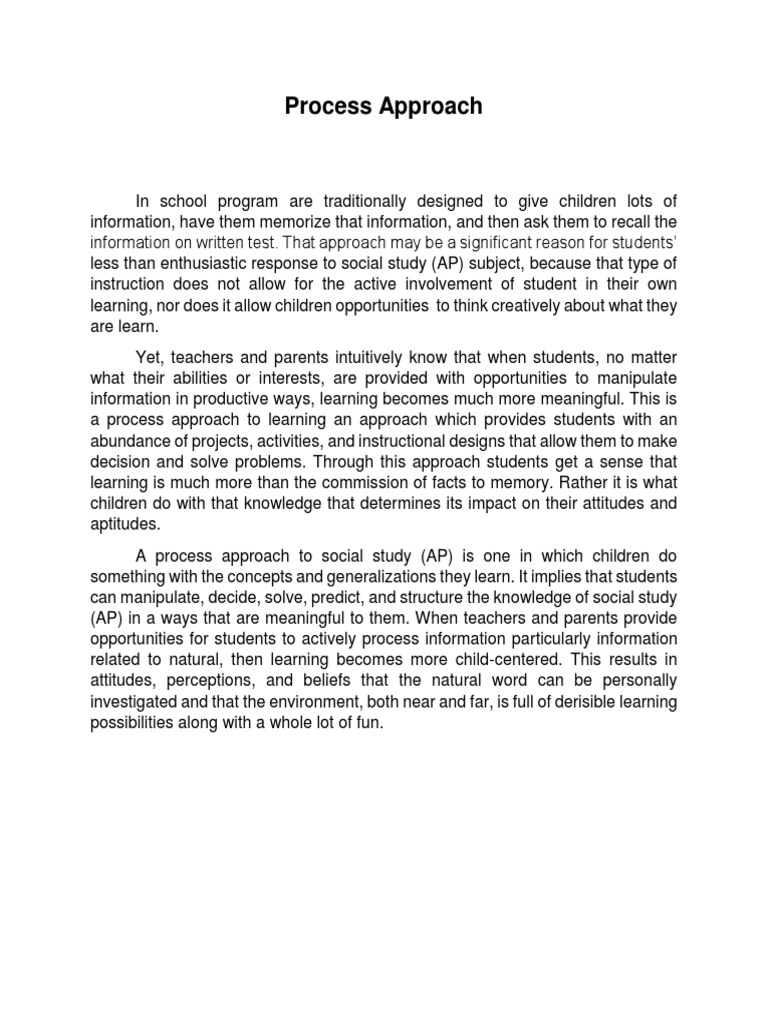 Process Approach to Engaging Learning | PDF