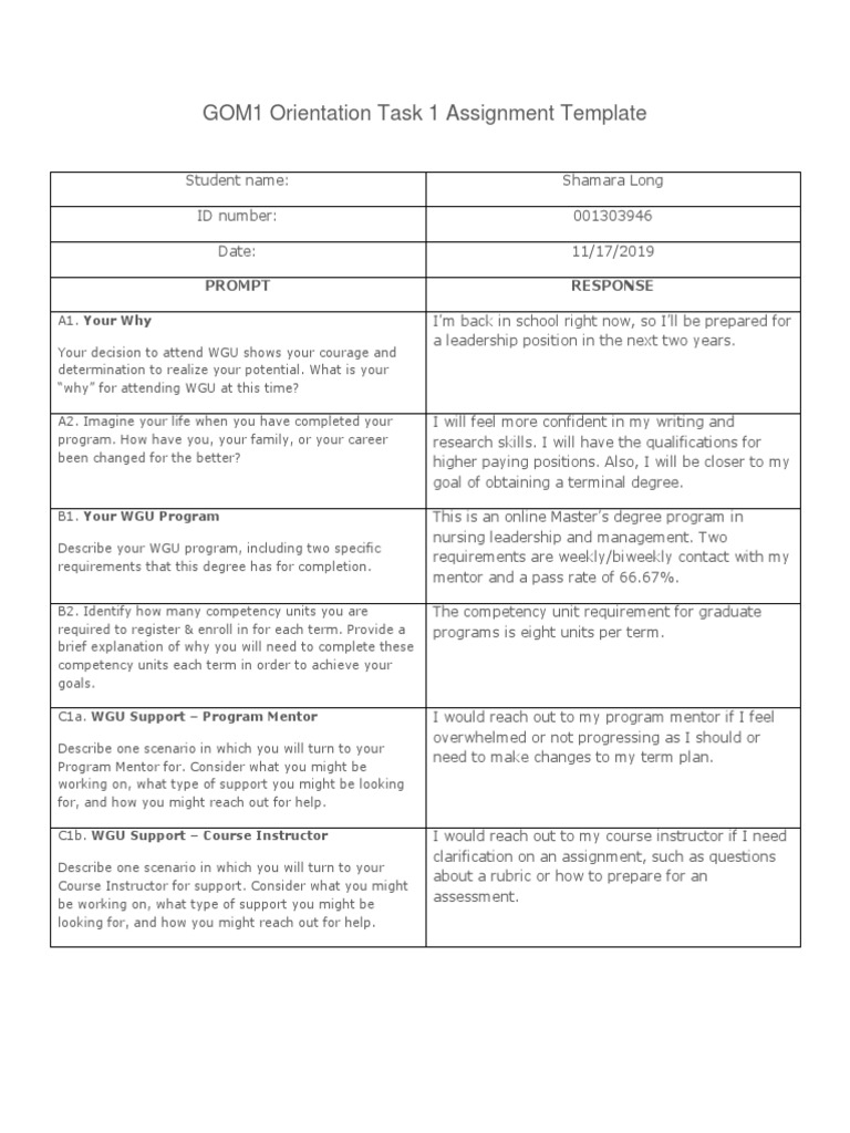 Orientation Task Template | PDF | Mentorship | Academic Degree