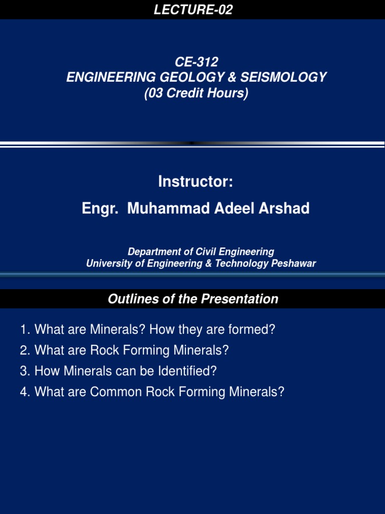 Instructor: Engr. Muhammad Adeel Arshad: Department of Civil ...