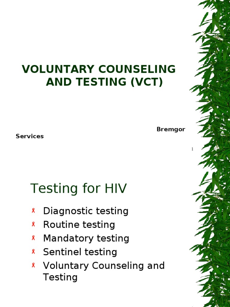 Importance of Voluntary Counseling and Testing | PDF | Diagnosis Of Hiv ...