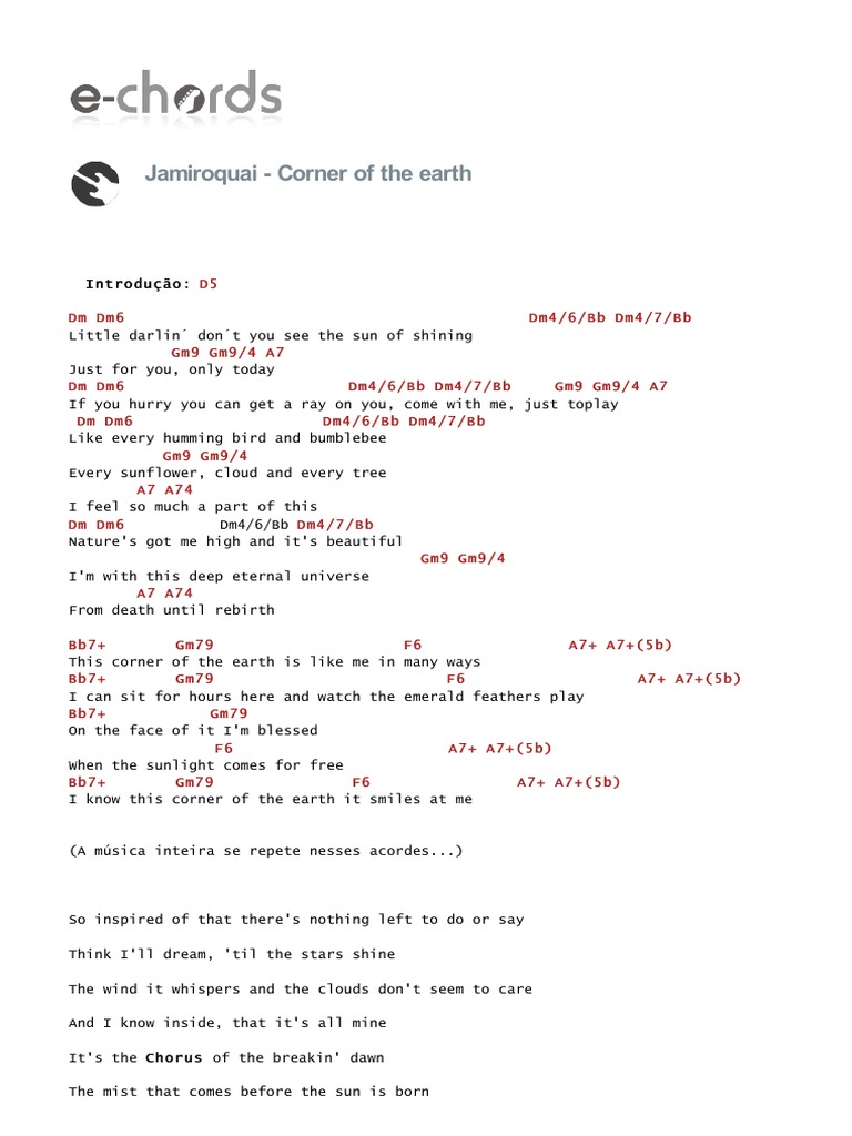 Chords Corner of The Earth Key1 15B315A815F0168C180C0ACE | PDF