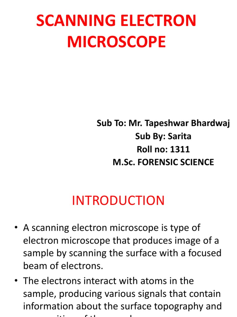 Scanning Electron Microscope | PDF | Scanning Electron Microscope ...