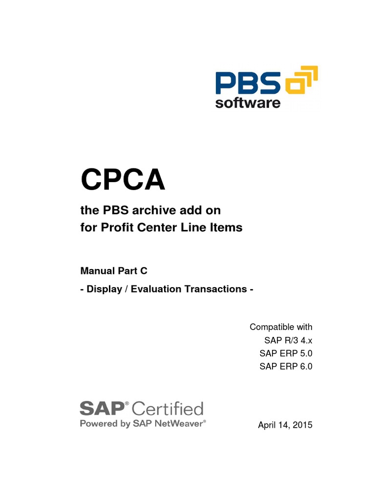 PBS CPCA User Guide | PDF | Sap Se | Database Transaction