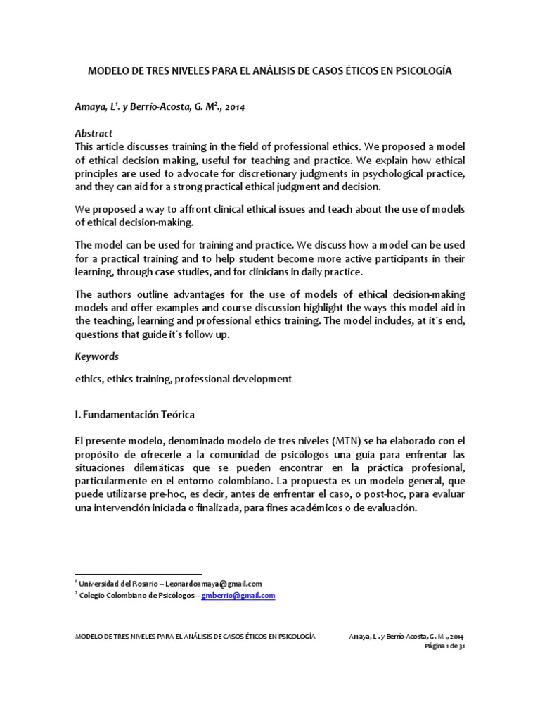 Modelo MTN Amaya y Berrio-2 PDF | PDF | Sicología | Información