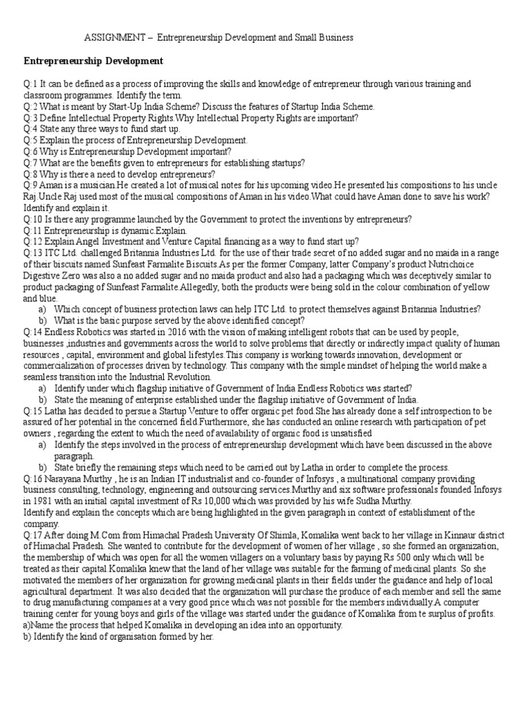 Assignment Small Business | PDF | Startup Company | Small Business ...