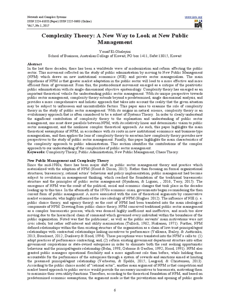 Complexity Theory | PDF | Public Administration | Systems Theory