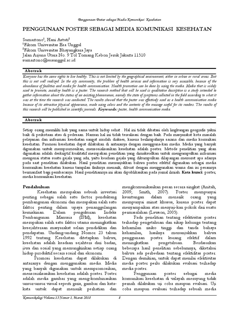 Penggunaan Poster Sebagai Media Komunikasi Kesehatan | PDF