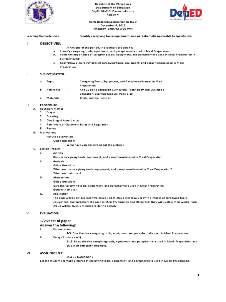 TLE7 | Download Free PDF | Lesson Plan | Curriculum