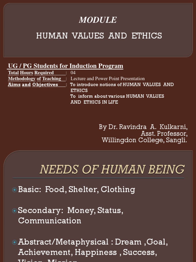Human Values and Ethics | PDF