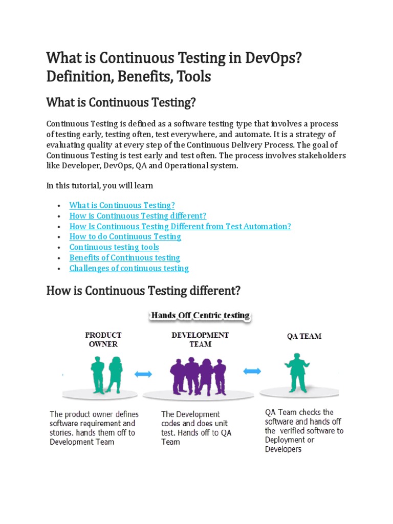 Continuous Testing for DevOps Pros | PDF | Software Testing | Selenium ...