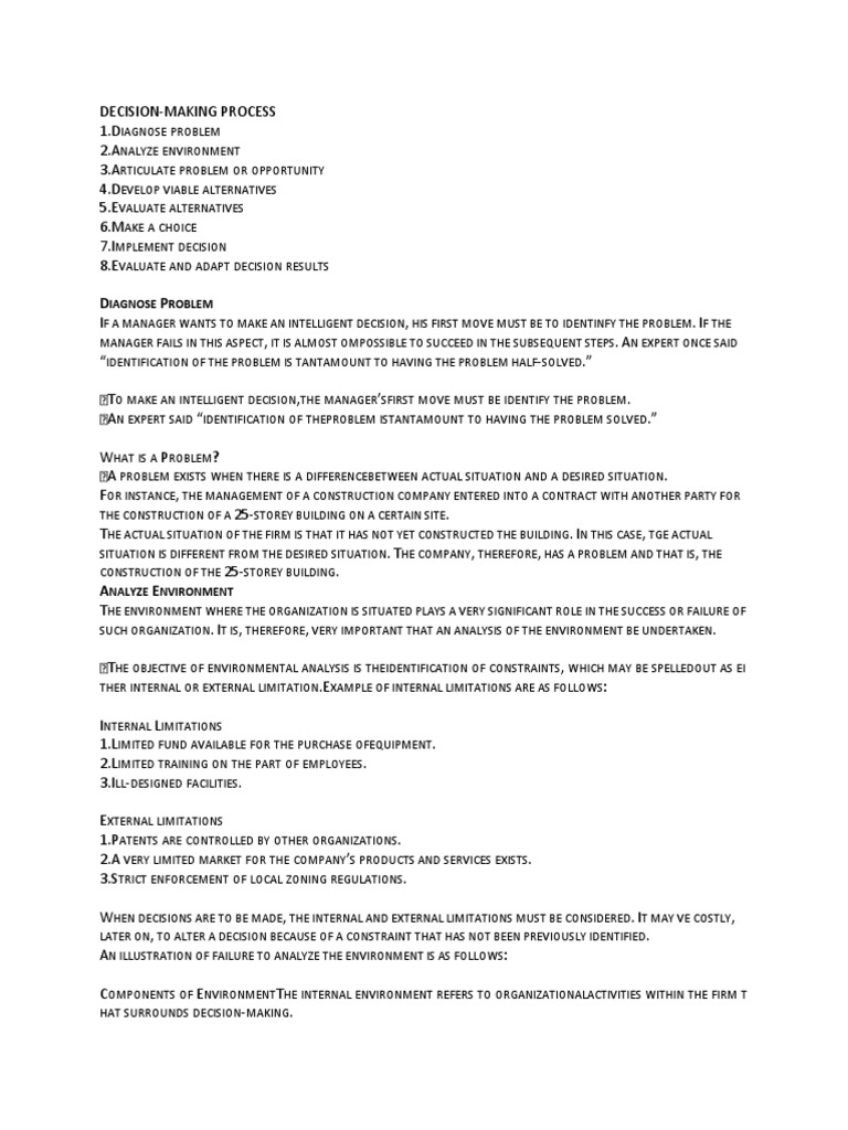 Decision Making Process | PDF | Decision Making | Business