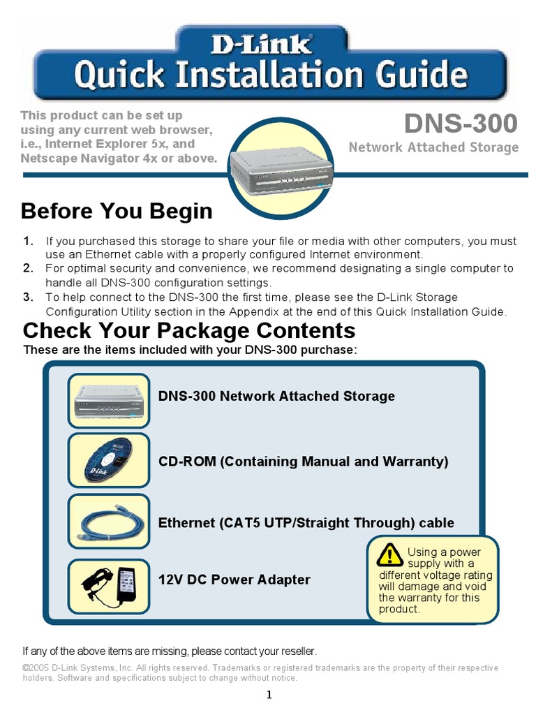 QIG dns300 | PDF | Usb | Computer Network