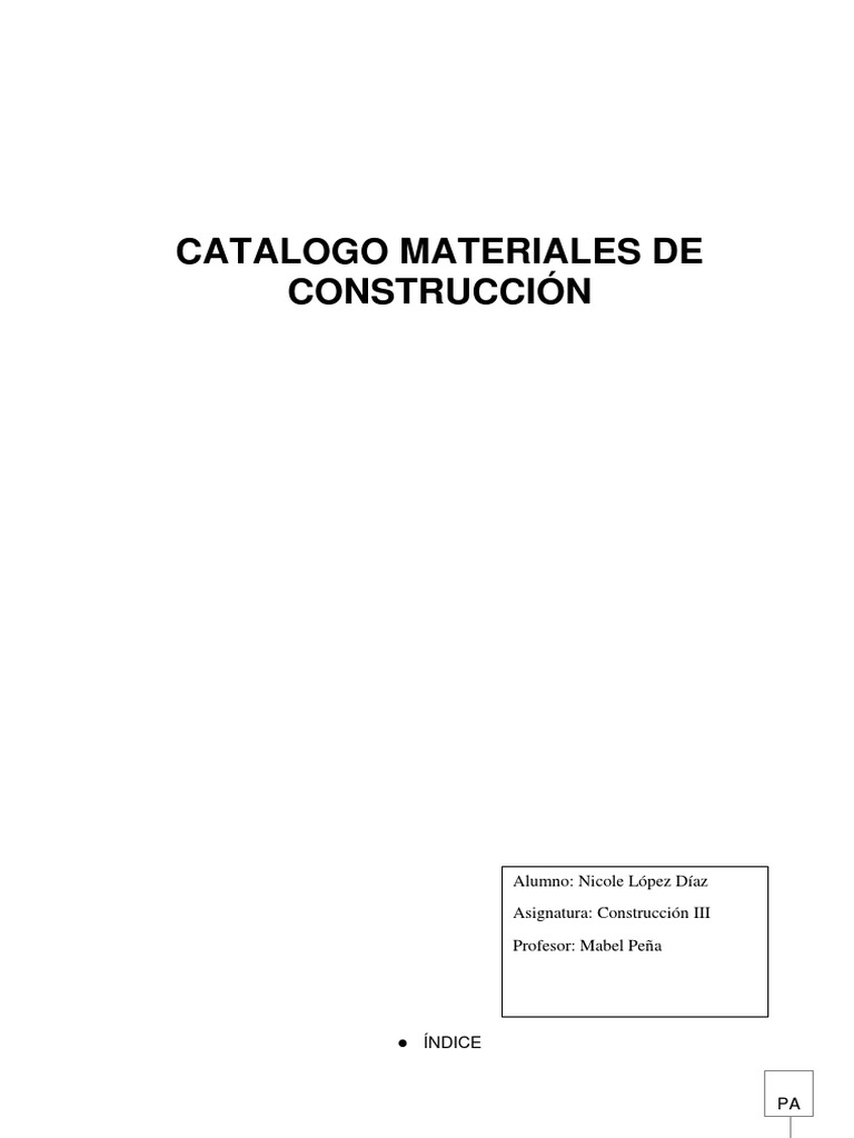 Catalogo de Materiales de Construccion (Easy) .Docm | PDF | Materiales ...