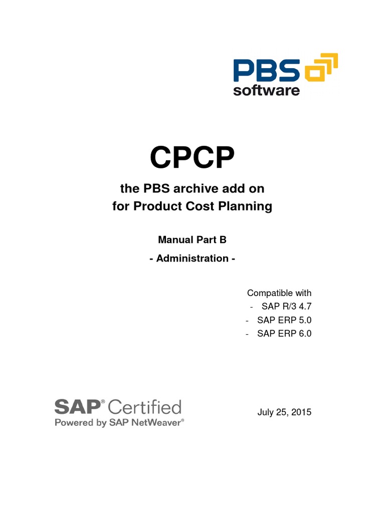PBS CPCP Admin Guide | Download Free PDF | Databases | Sap Se