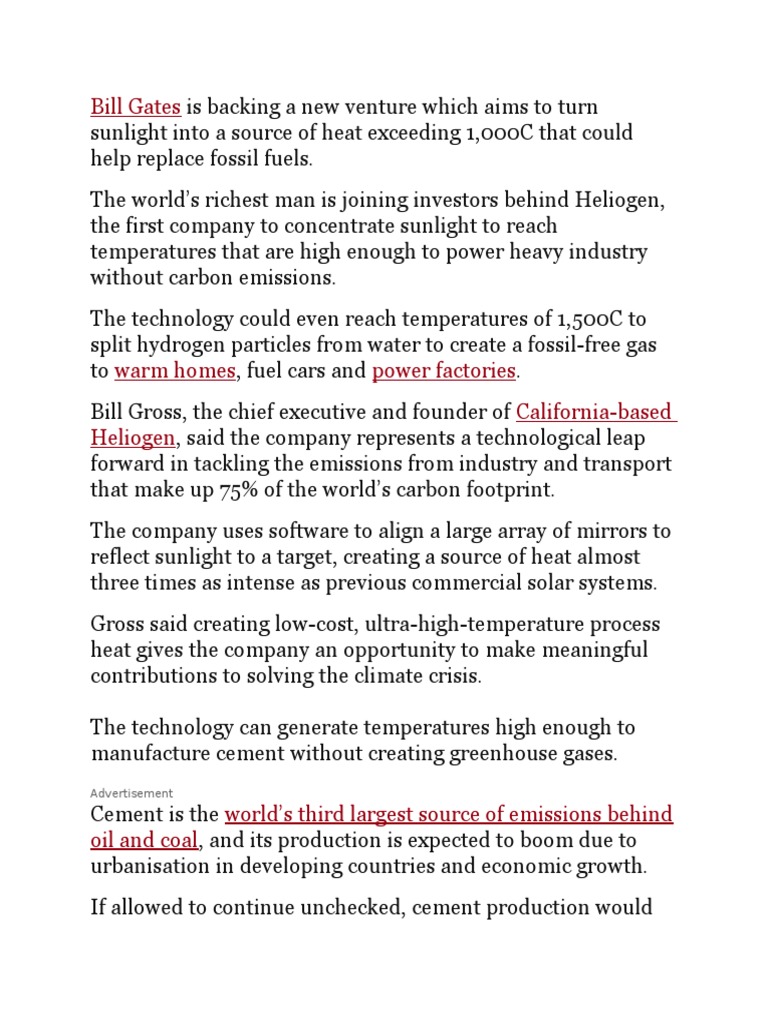 Bill Gates Environment | PDF