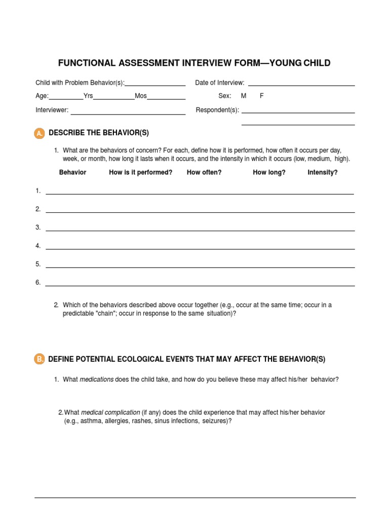 Functional Assesment | PDF | Gesture | Behavior