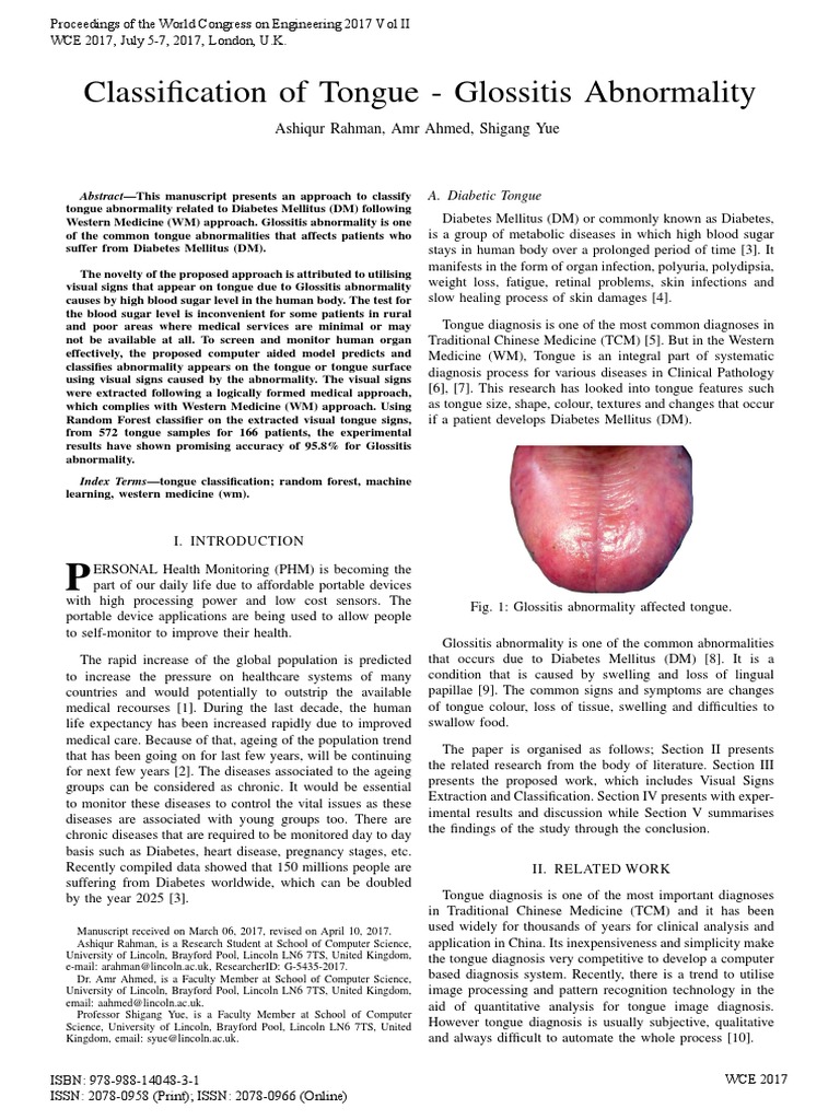 Classification of Tongue - Glossitis Abnormality: Ashiqur Rahman, Amr ...