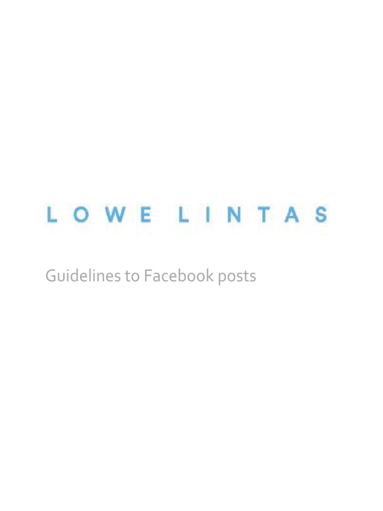 Guidelines To Facebook Posts | PDF | Facebook | World Wide Web