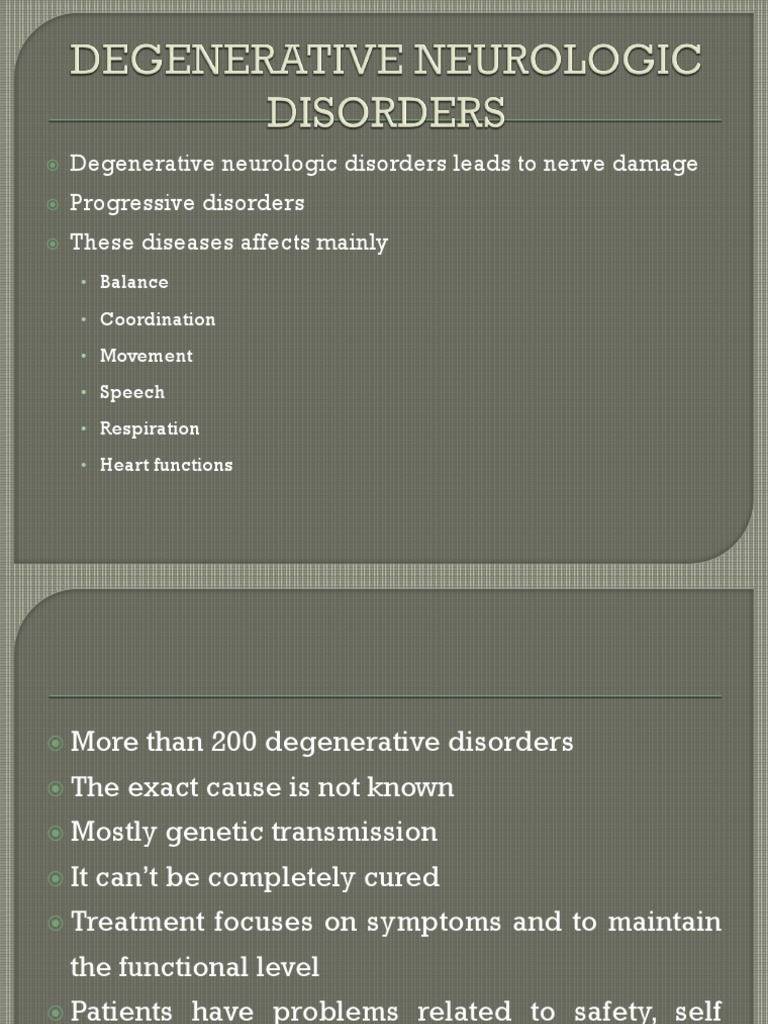Degenerative Neurologic Disorders | PDF | Parkinson's Disease ...