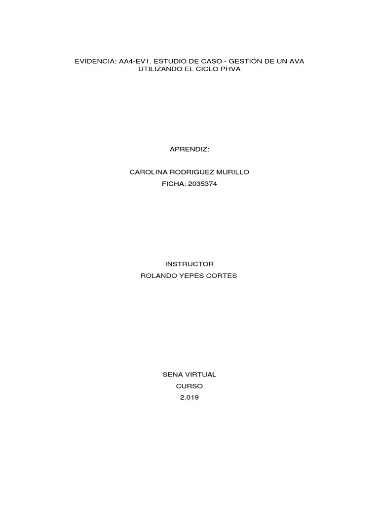 Gestion de Un AVA Utilizando El Ciclo PHVA | PDF | Software | Tecnología digital