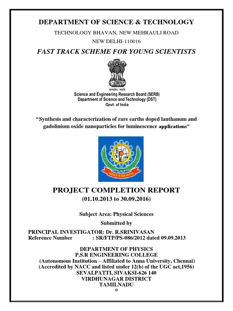 Project Completion Report Final | PDF | Scanning Electron Microscope ...