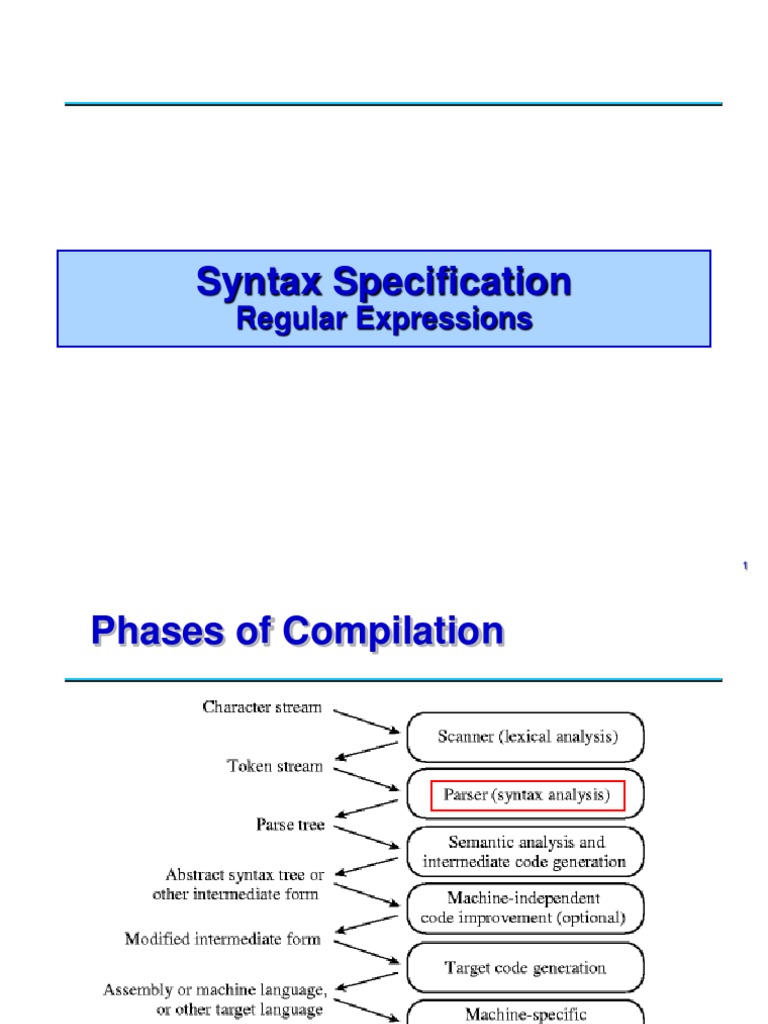 Syntax Specification: Regular Expressions | PDF | Regular Expression | Theoretical Computer Science