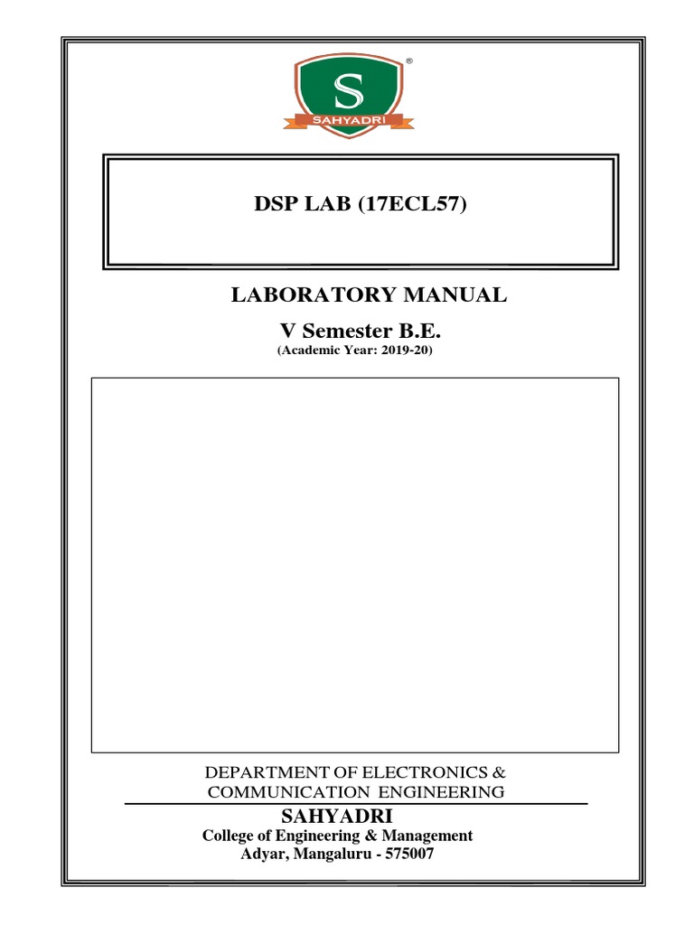 Updated DSP Manual 15ECL57 PDF | PDF | Discrete Fourier Transform ...