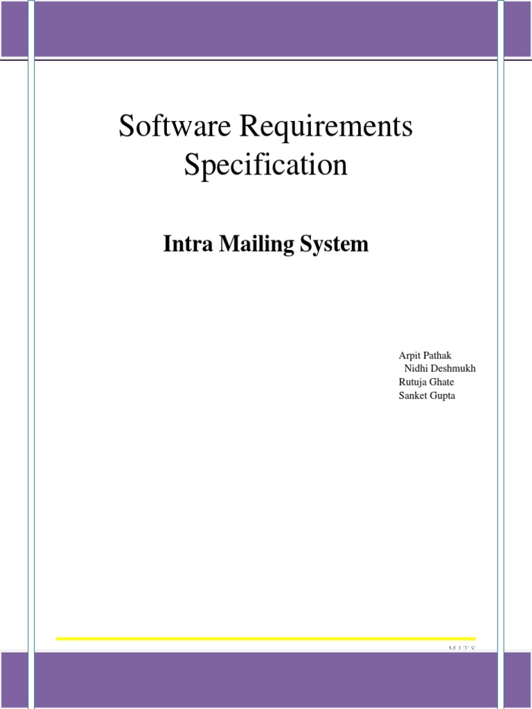 Software Requirements Specification: Intra Mailing System | PDF | Use ...