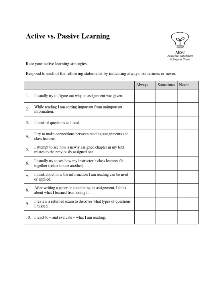 Active vs. Passive Learning | PDF