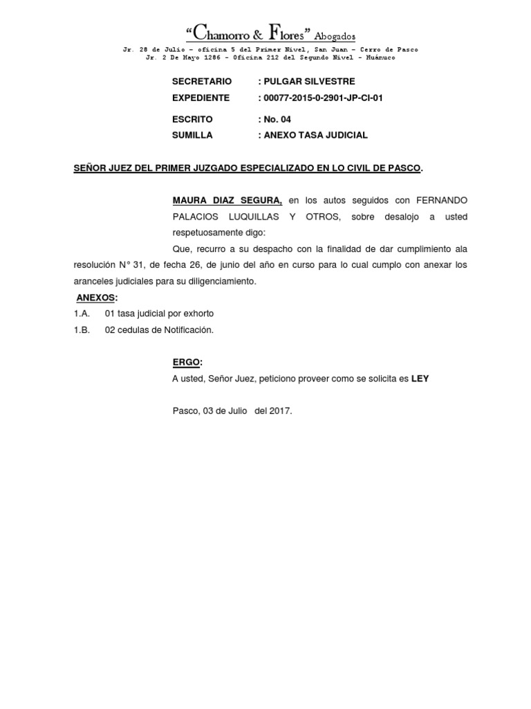 Anexo Tasa Judicial | PDF