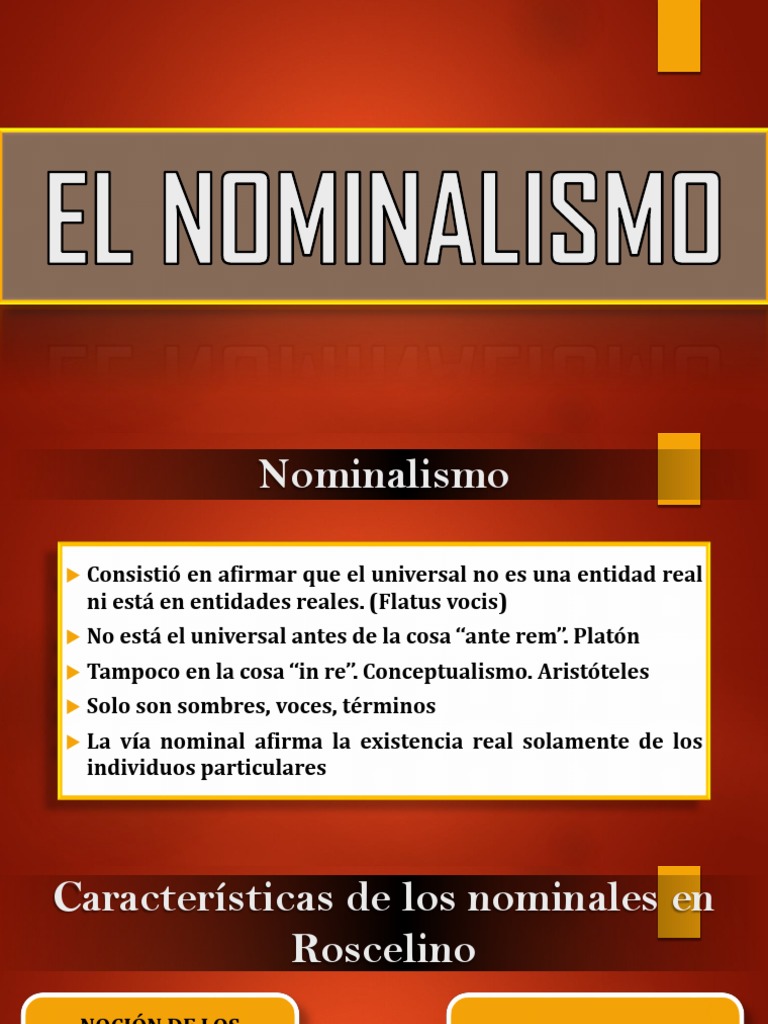 Nominalismo | PDF | Realismo filosófico | Metafísica