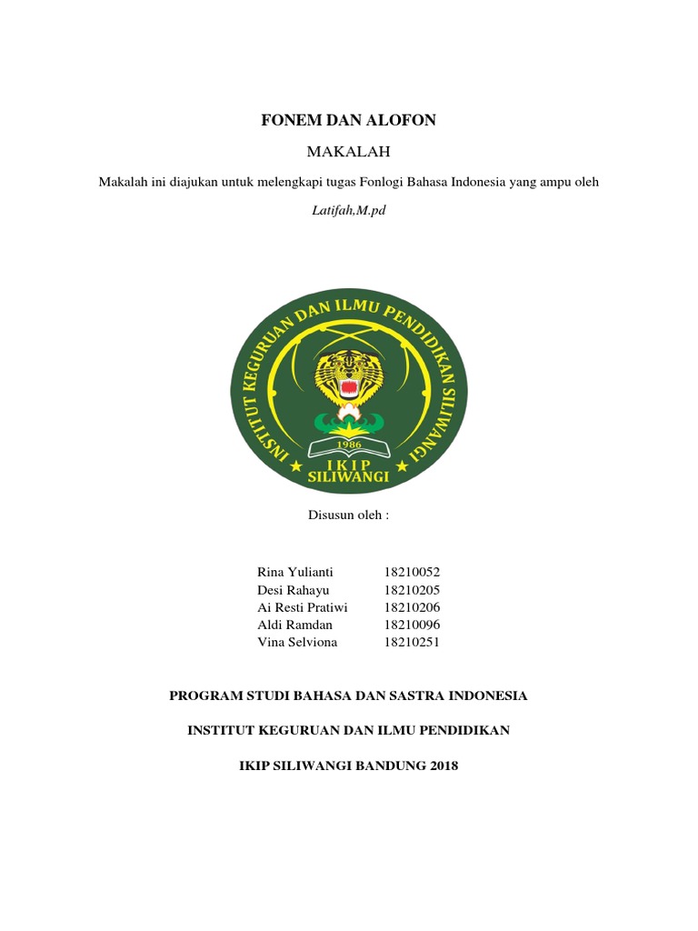 Fonem dan Alofon dalam Bahasa Indonesia | PDF